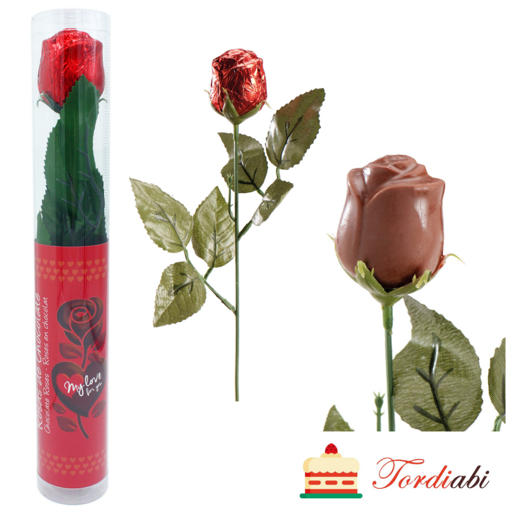 Šokolaadist punane roos kinkepakendis - Tordiabi
