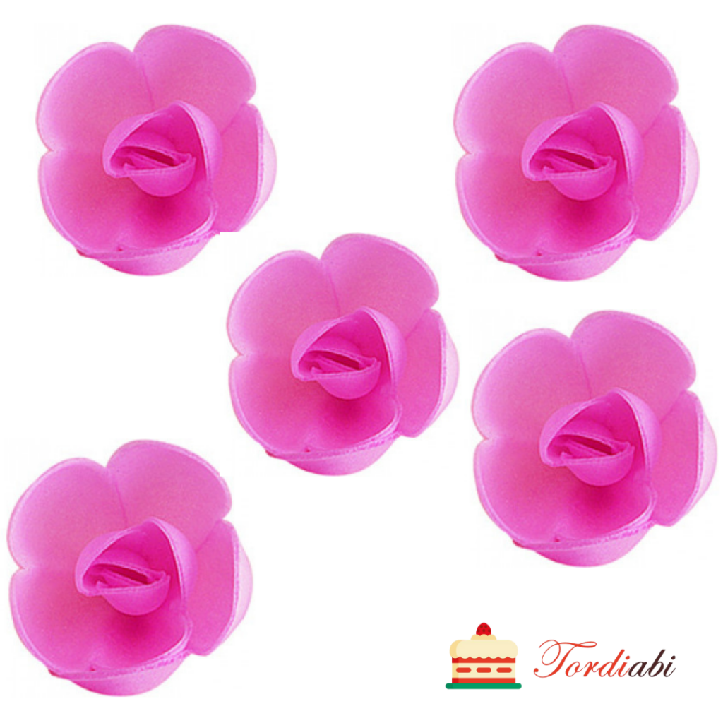 Vahvlidekoor - roosad roosid, diam. 4 cm - 5 tk - Tordiabi