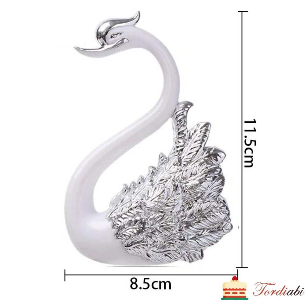 Mittesöödav tordikuju, luik valge/ hõbedane ilma kroonita - Tordiabi